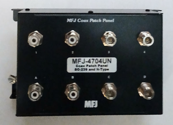 MFJ-4704UN, Coax Patch Panel, 8 Positions, 4 SO-239 and 4 N-Type | MFJ ...