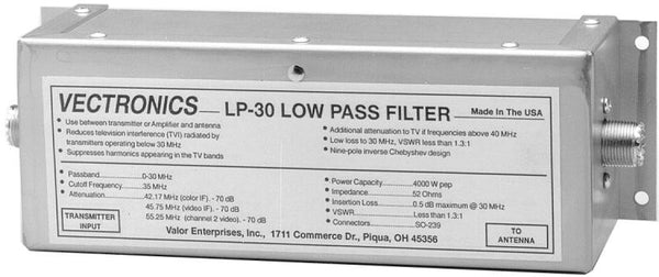 LP-30, LOW PASS FILTER, 1500W | MFJ Enterprises Inc