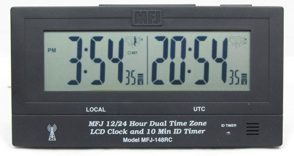 MFJ-148RC, DUAL TIME LCD CLOCK, ATOMIC W/GMT ZONE, ID TIMER | MFJ ...