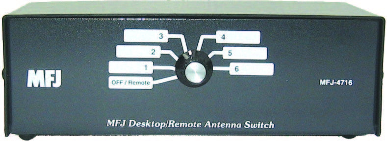 MFJ-4716, DESK/REMOTE ANT. SWITCH, 6 POS, 1.8-150MHz | MFJ Enterprises Inc