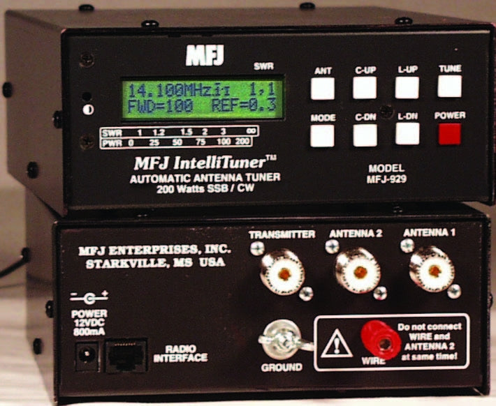 MFJ-929, 200W AUTO TUNER, LCD/MTR, 1.8-30MHz | MFJ Enterprises Inc